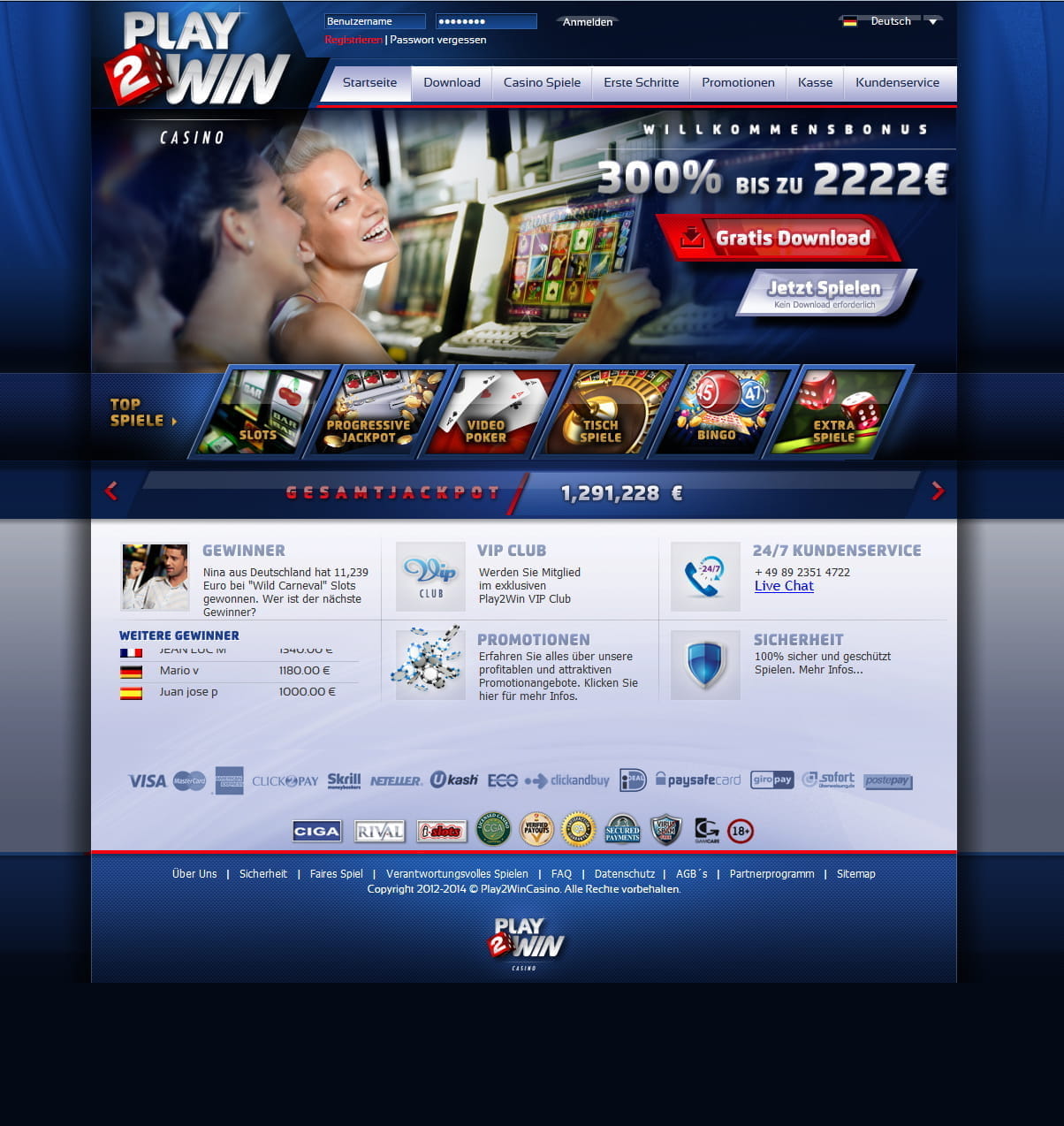 Play2Win Casino – interaktive Slots & attraktiver Bonus